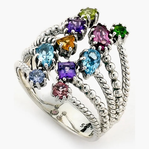 Samuel B. | Jewelry | Samuel B Sterling Silver 51 Ct Tw Gemstone Ring ...